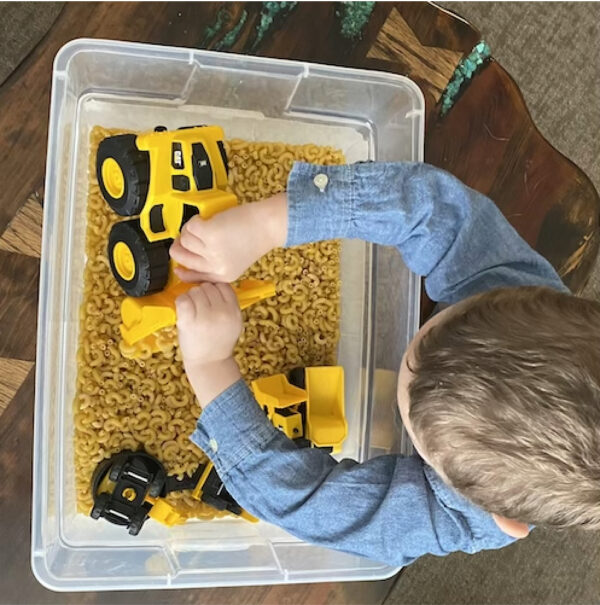 Fun Noodle Sensory Activity for Toddlers - Pinecones & Pacifiers