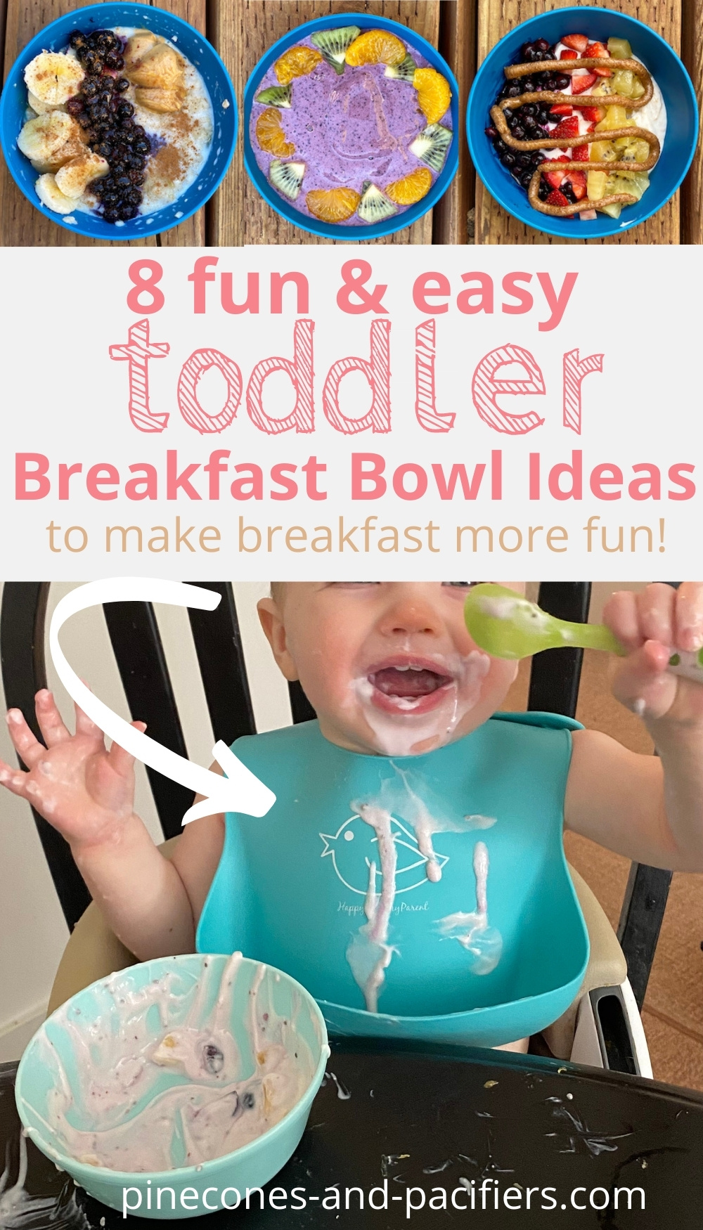 Toddler Breakfast Bowls: Fun Toddler Breakfast Idea - Pinecones & Pacifiers